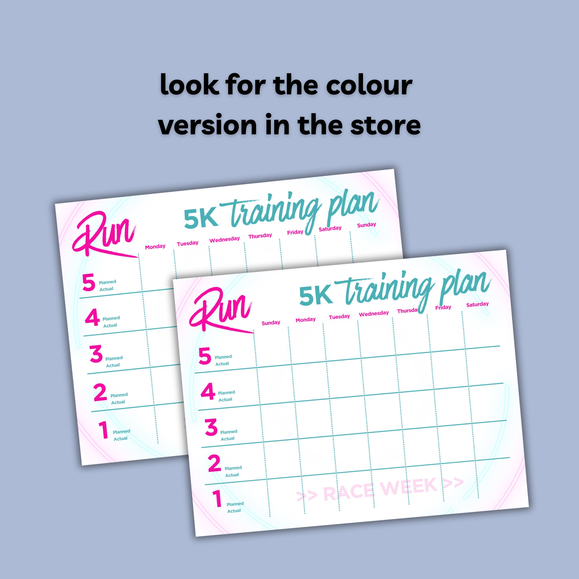 5 Week 5K Run, Training Plan Template, Train for a 5K Run, 5K Run ...