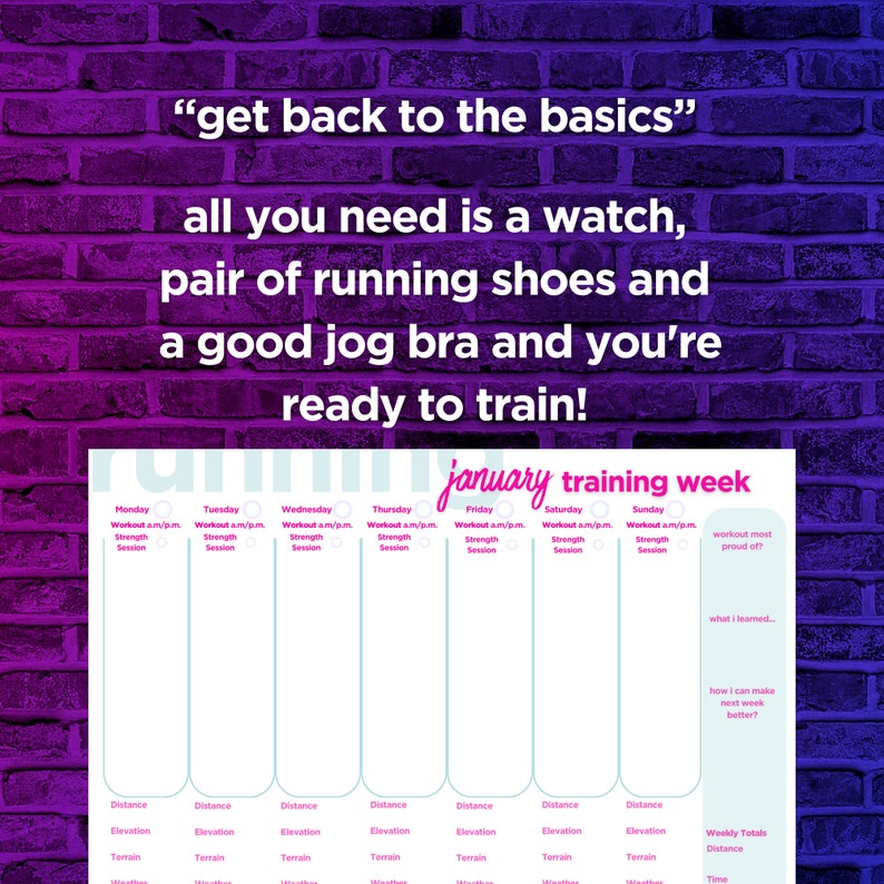 Weekly Running Planner, Yearly Running Distance Log, Weekly Run ...