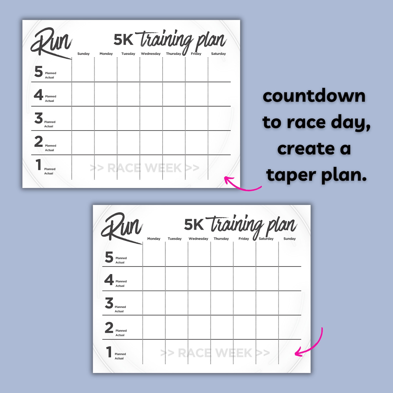 5 Week 5K Run, Training Plan Template, Train for a 5K Run, 5K Run ...