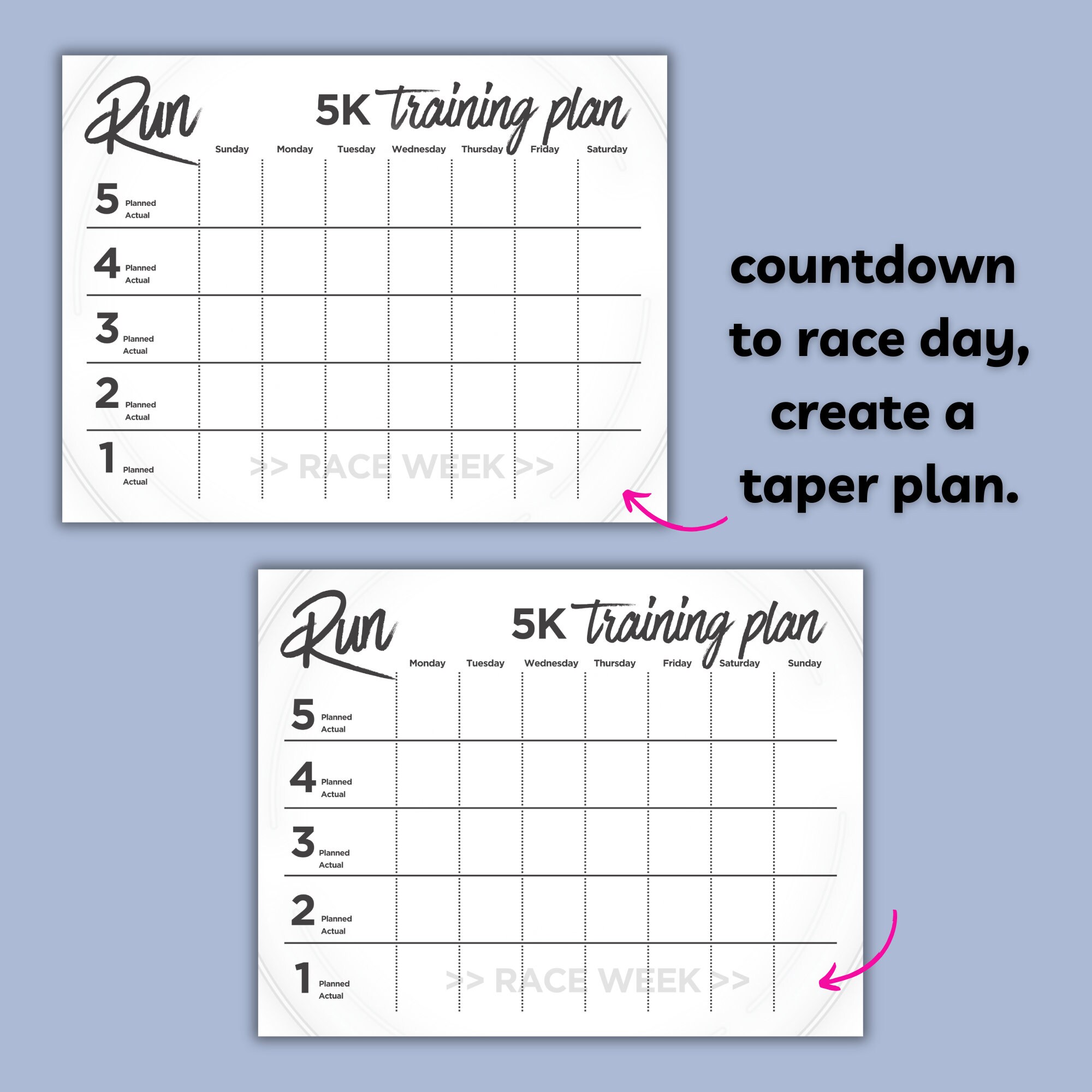 5 Week 5K Run, Training Plan Template, Train for a 5K Run, 5K Run ...