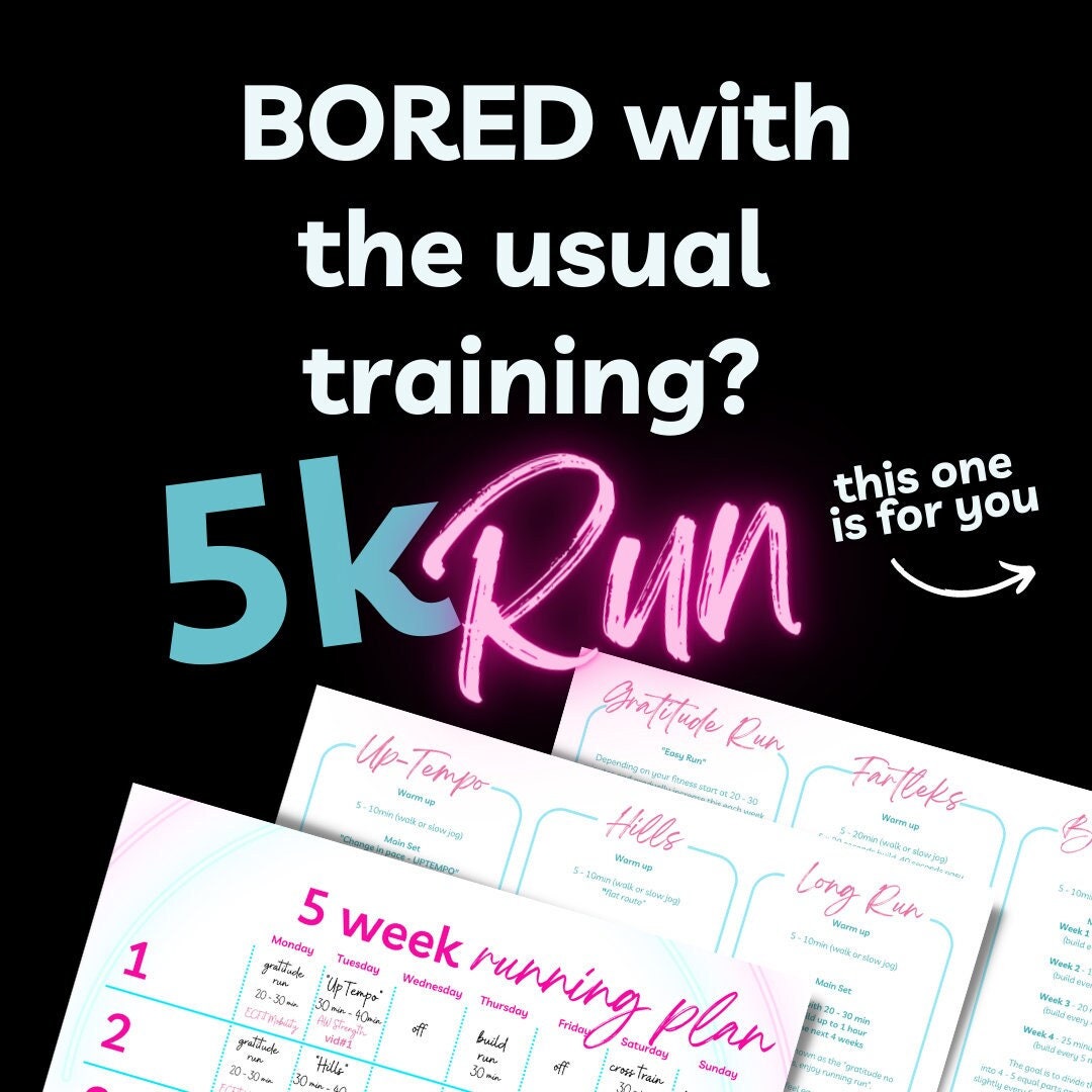 5K Run Training Plan 5 Week Detailed Running Plan 5k Run - Etsy