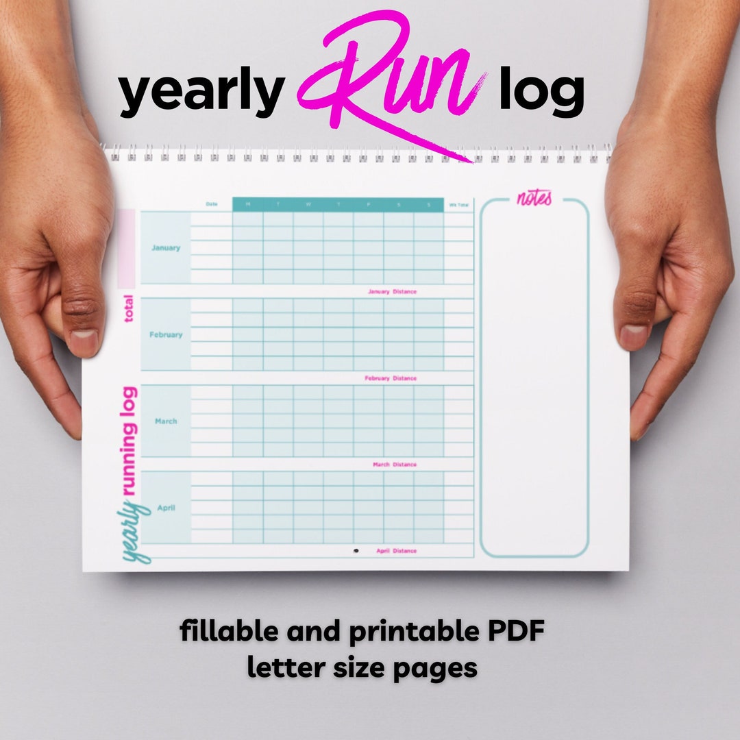 Running Record Sheet, Yearly Run Log, Monthy Running Log, Running Log ...