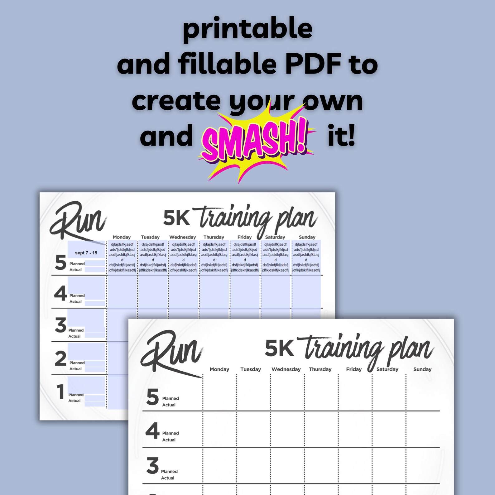 5 Week 5K Run, Training Plan Template, Train for a 5K Run, 5K Run ...