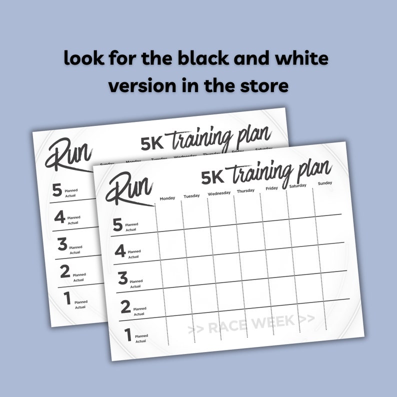 5 Week 5K Run, Training Plan Template, Self Coached Runner, Train for ...
