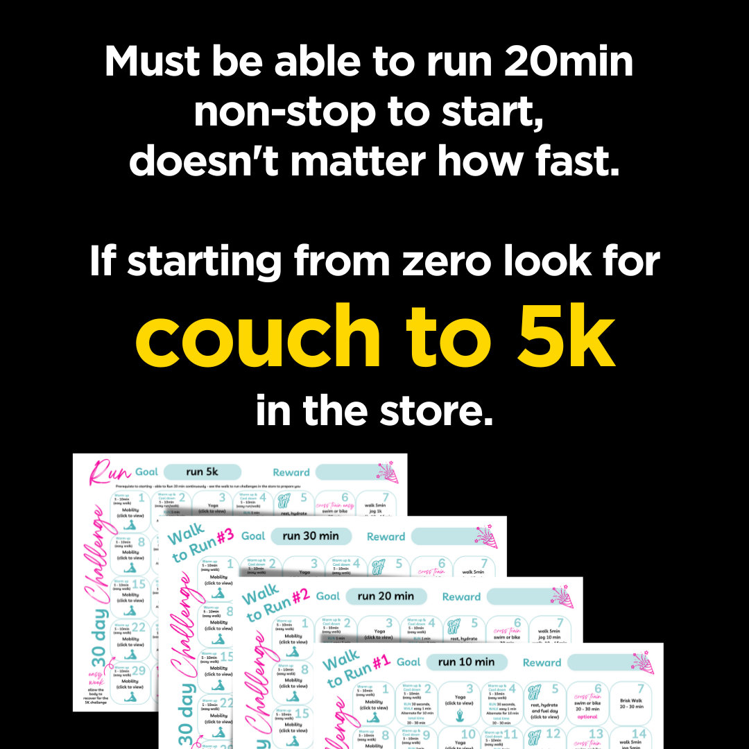 Run Your First 5K in 30 Days, Printable 5K Run Challenge, 5k Run for ...