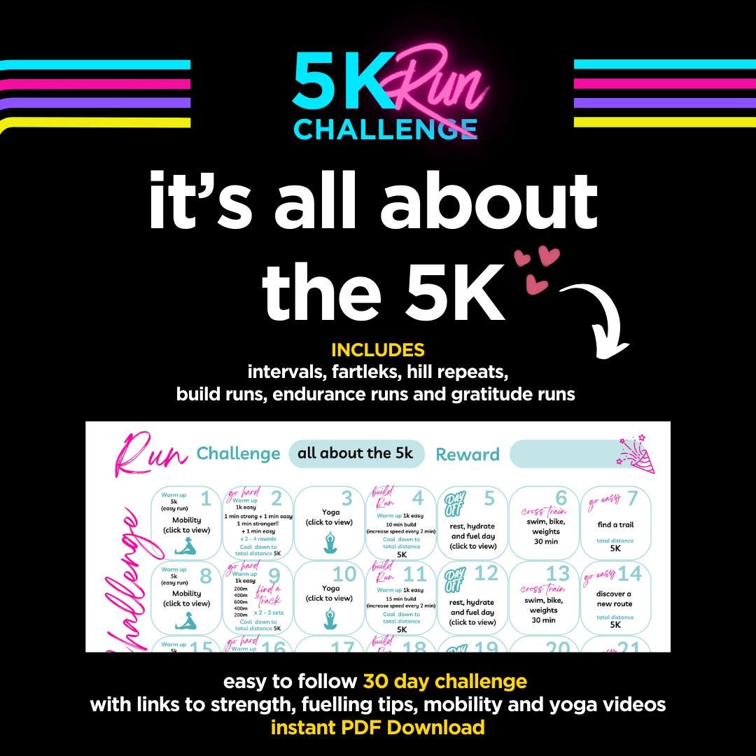 5K Run 30 Day Challenge, 5k Run Program, Run Training Plan, Running ...