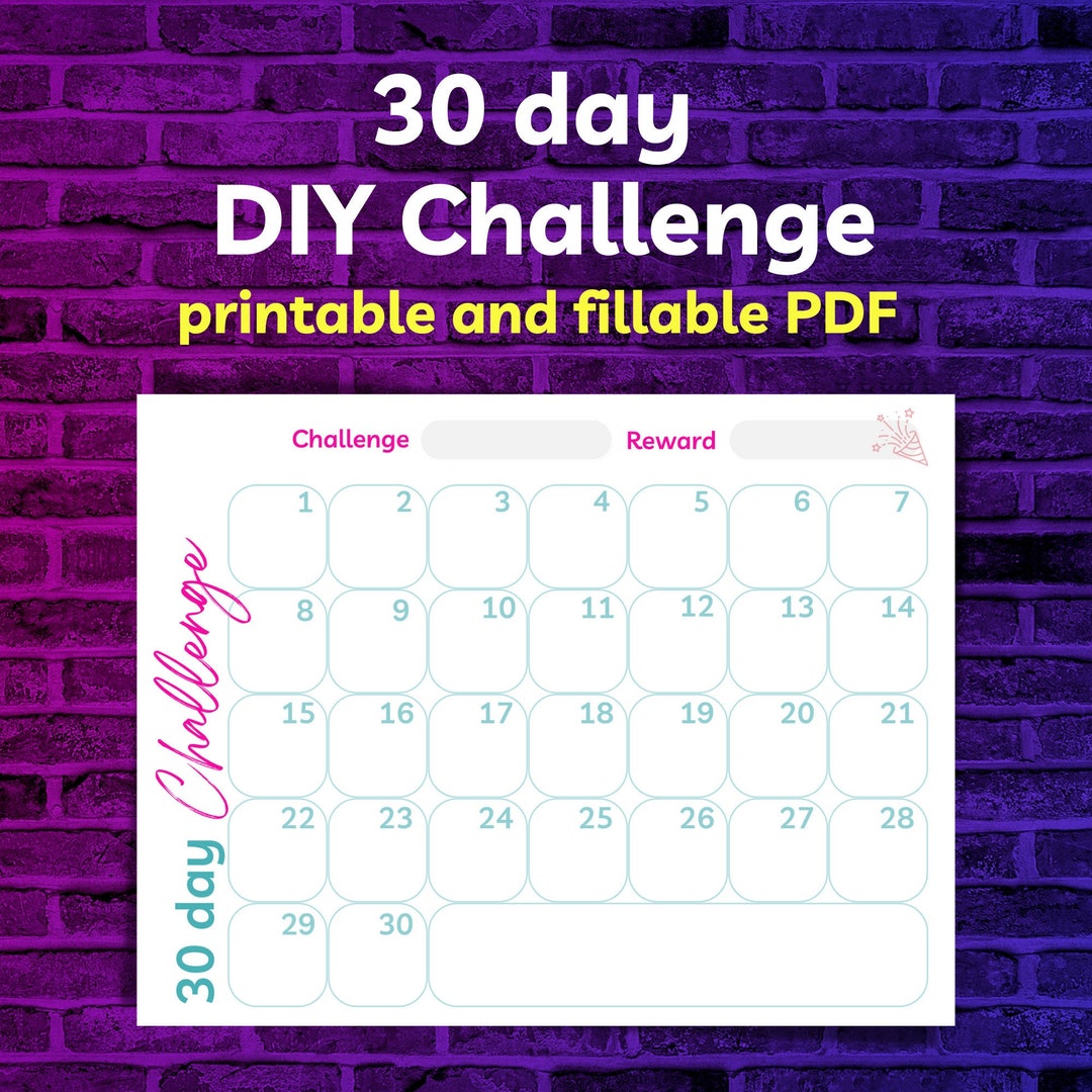 30-day Fitness Challenge Template, 30-day Workout Tracker, Fitness ...
