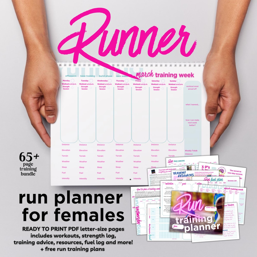 Printable Run Planner, Women and Girls, Running Training Planner, Run ...