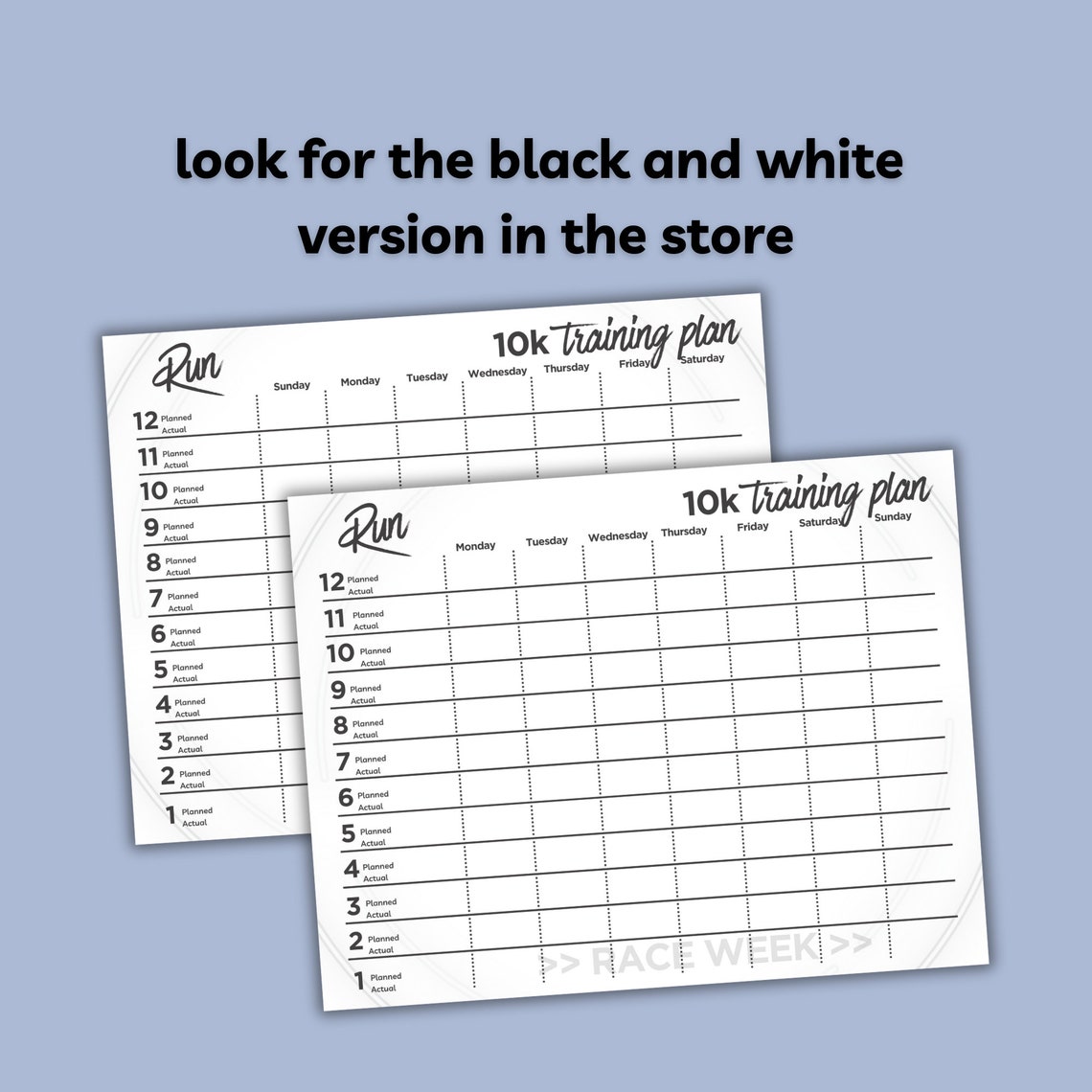 12 Week 10K Run, Training Plan Template, Self Coached Runner, Train 10K ...