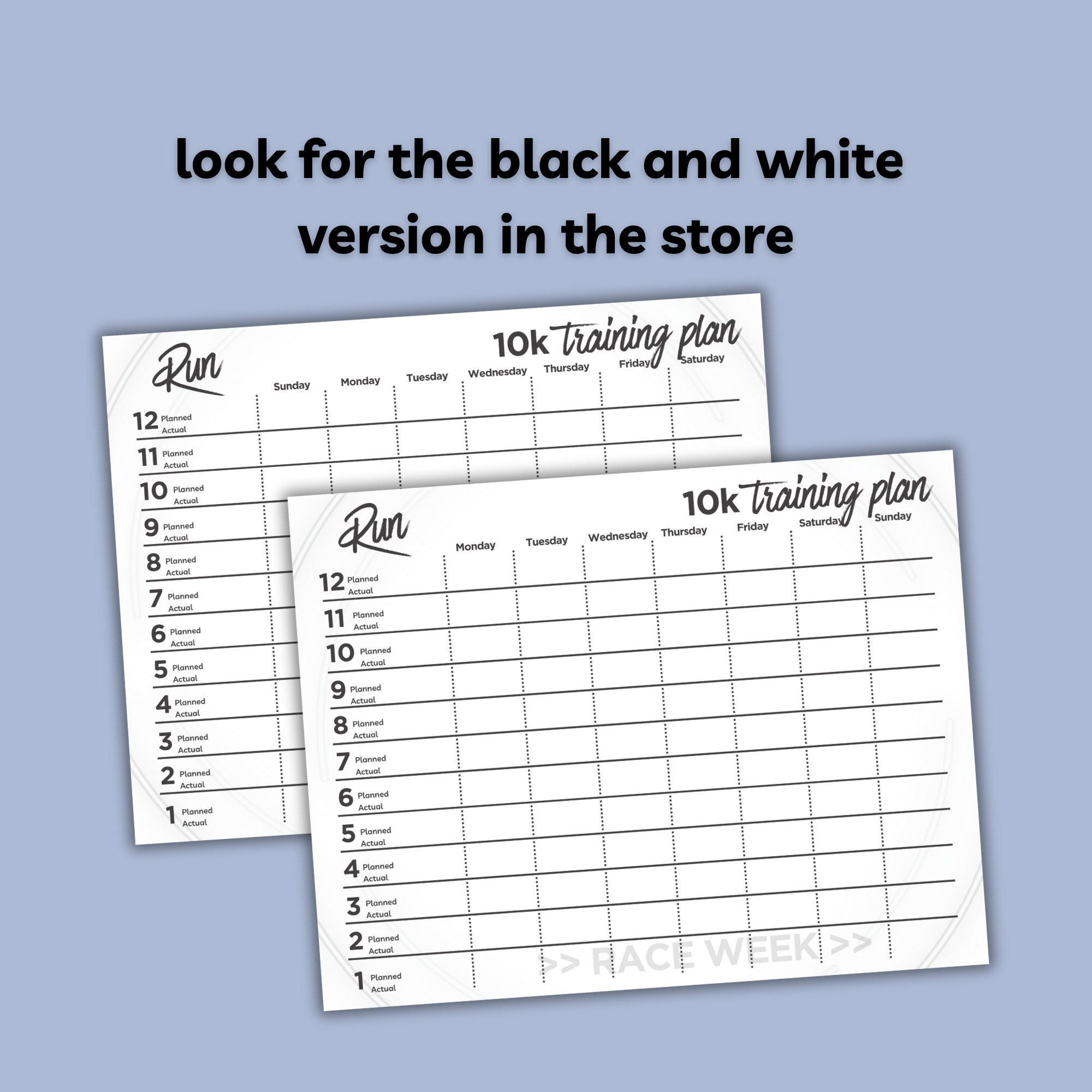 12 Week 10K Run, Training Plan Template, Self Coached Runner, Train 10K ...