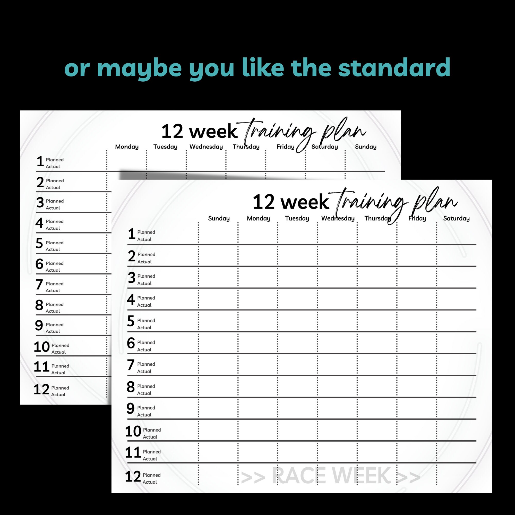 12-week Training Plan Template, Self Coached Athlete, Endurance Race ...