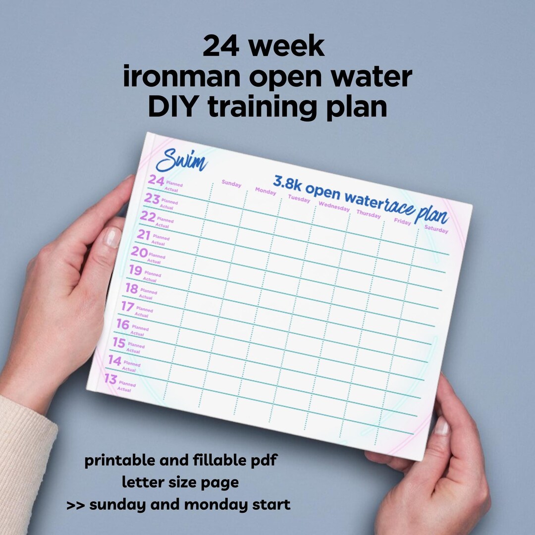 3.8 Kilometer Open Water Swim, 24 Week Training Plan Template, 6 Month ...