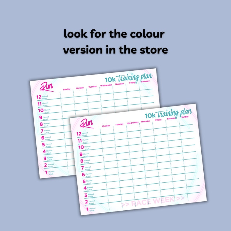 12 Week 10K Run, Training Plan Template, Train 10K Run, 10K Run ...