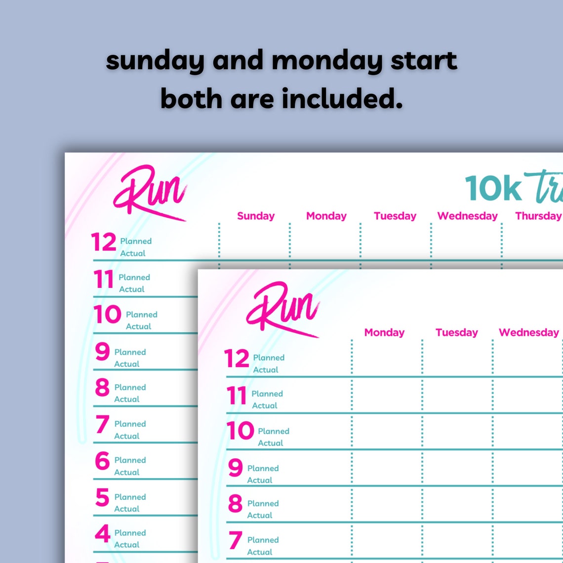 12 Week 10K Run, Training Plan Template, Self Coached Runner, Train 10K ...