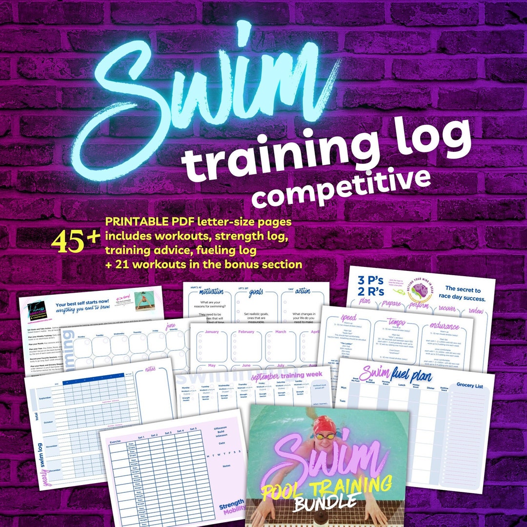 Printable Weekly Swim Planner, Competitive Swimmer, Pool Workouts ...