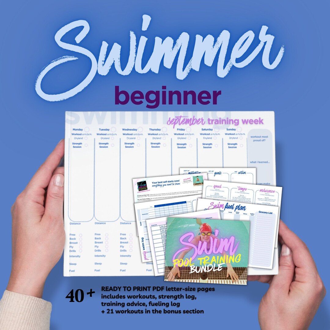 Beginner Swim Training Planner, Weekly Swim Workouts, Swimming Log ...