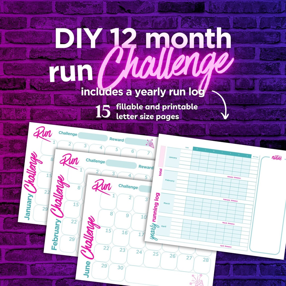 DIY Monthly Run Challenges, 30 Day Run Challenge, Running ...