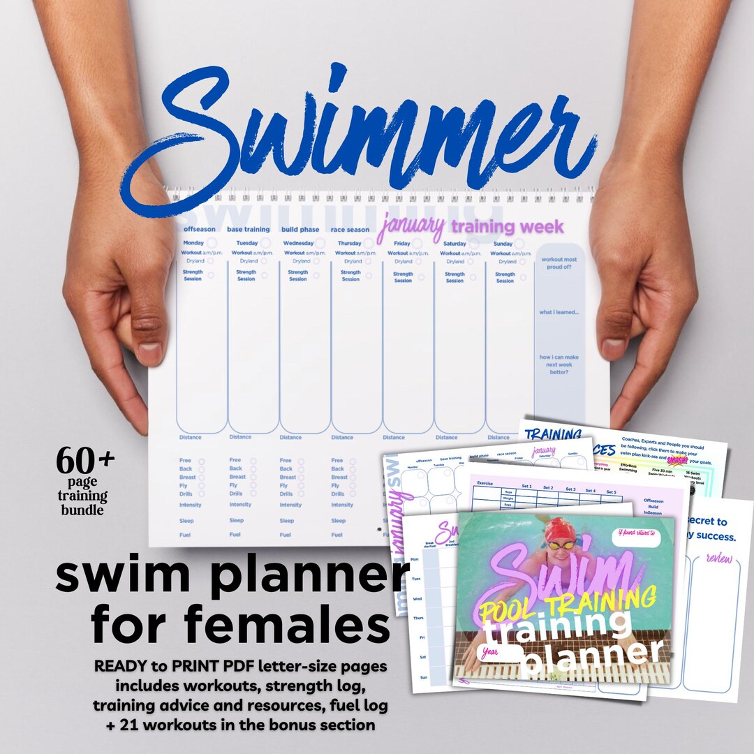 Competitive Swimming Training Planner, Women and Girls, Swimming ...