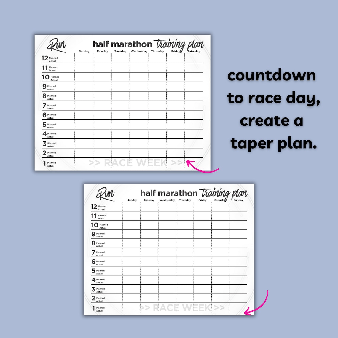 12 Week Half Marathon, Training Plan Template, Train Half Marathon ...