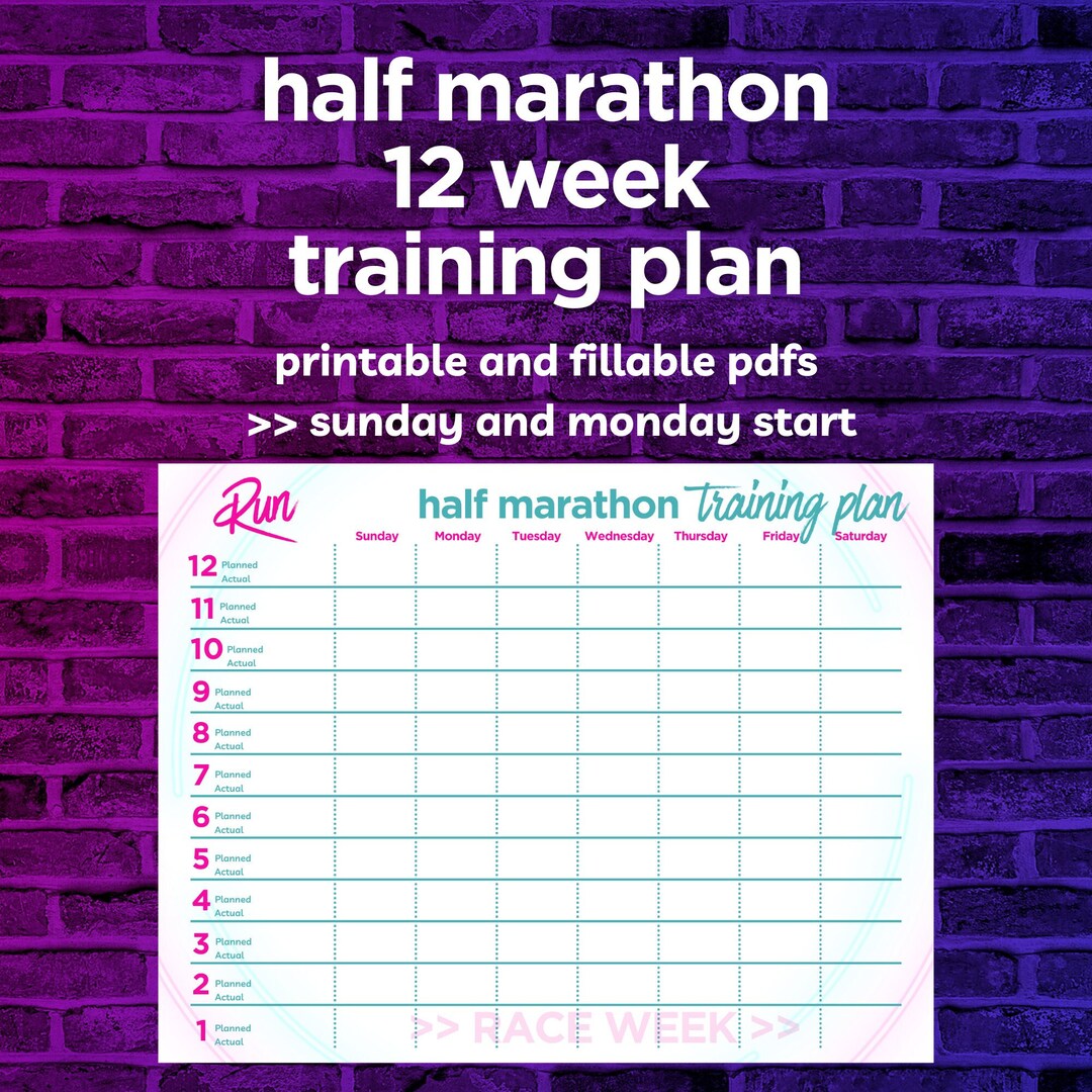 12 Week Half Marathon, Training Plan Template, Train Half Marathon ...