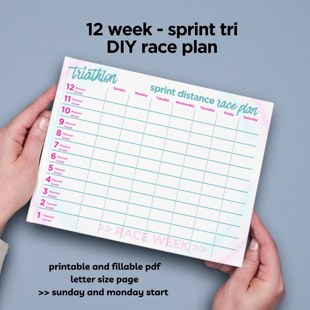 12 Week Triathlon Training Plan PDF, DIY Triathlon Race Plan, Triathlon ...