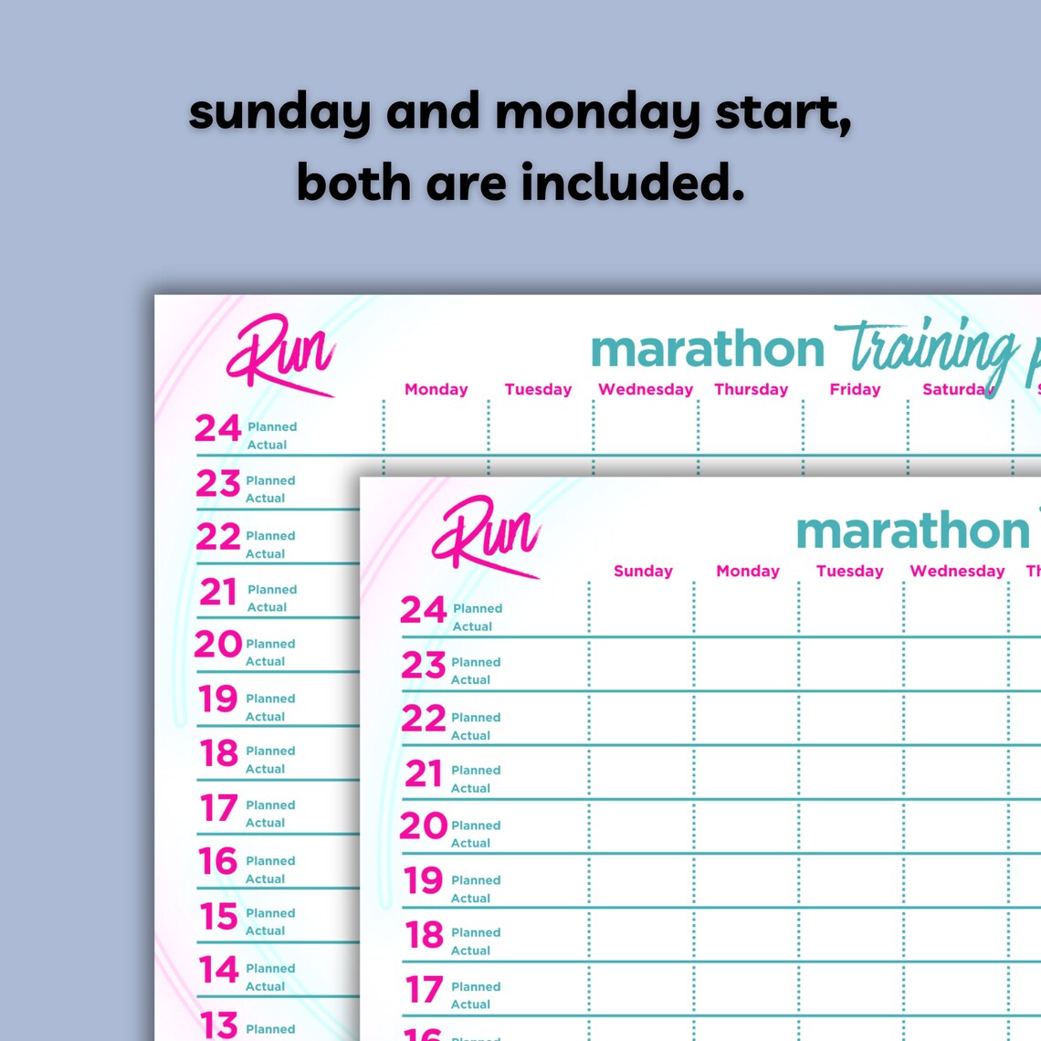 24 Week Marathon Training Plan Template, 6 Month Marathon Plan ...