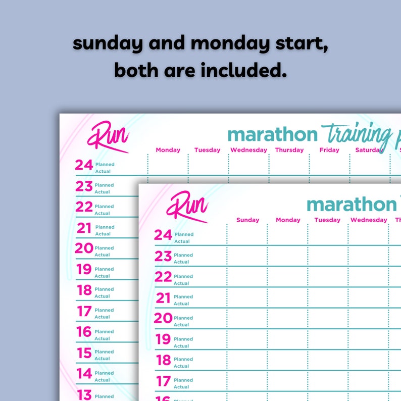 24 Week Marathon Training Plan Template, 6 Month Marathon Plan ...