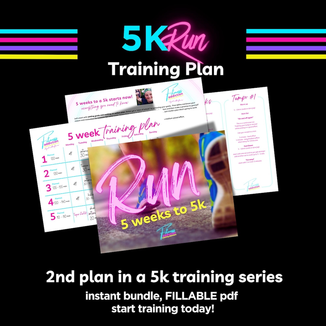 5 Weeks to 5k, Couch to 5K, Beginner Run Training Plan, Easy 5K Run Program, 5k Run Challenge ...