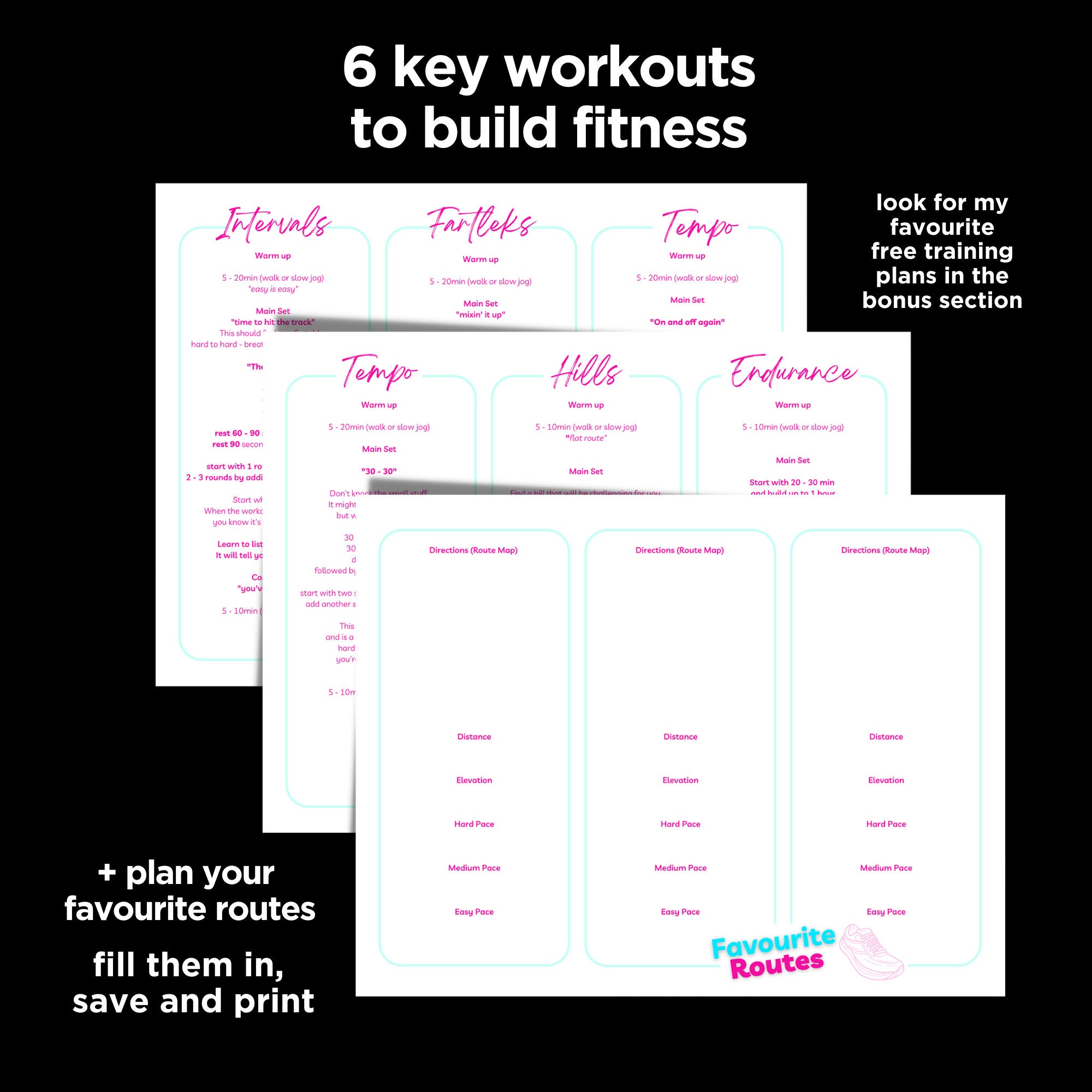 Running Planner for Women and Girls, Run Pacing Chart, Runners Training ...