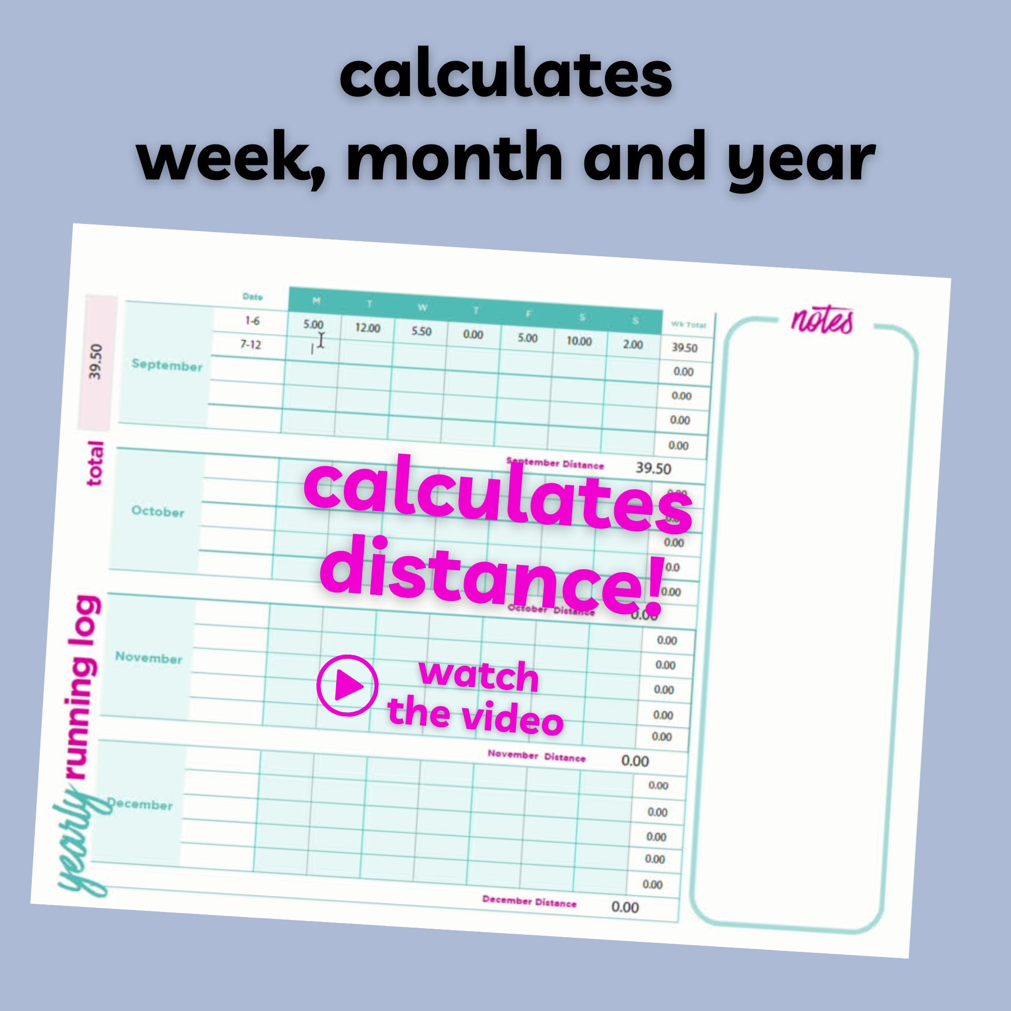 Running Record Sheet, Yearly Run Log, Monthy Running Log, Running Log ...
