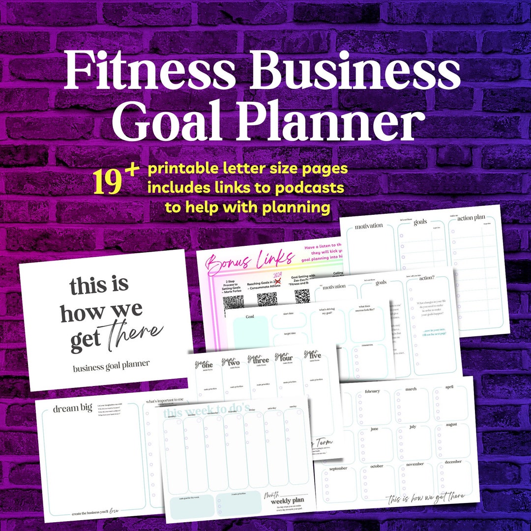 Printable Goal Planner, Fitness Business Startup, Side Hustle Goals ...