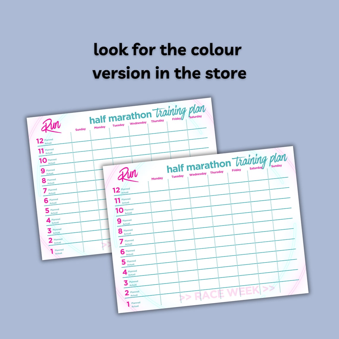 12 Week Half Marathon, Training Plan Template, Train Half Marathon ...