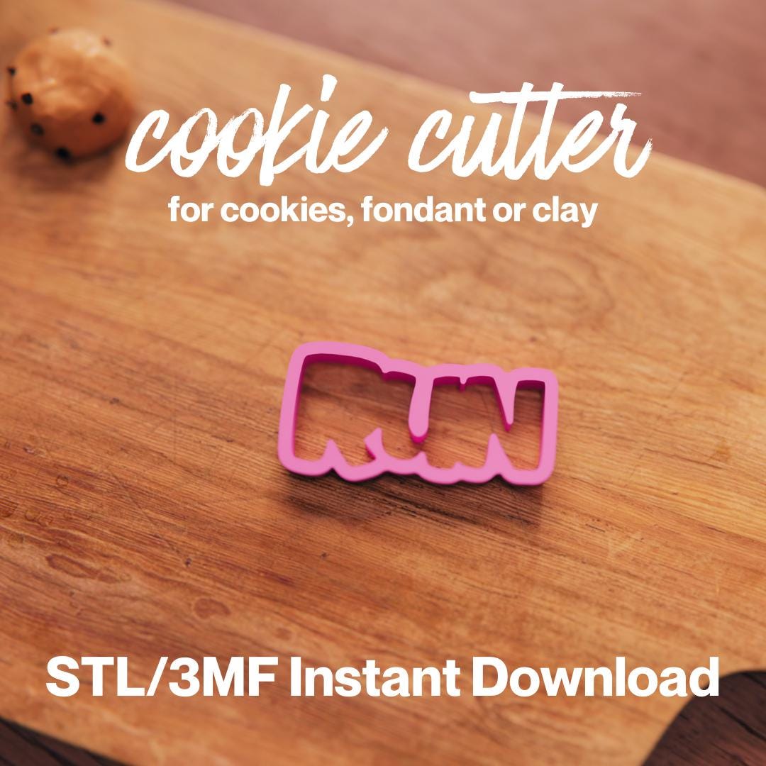 Run Cookie Cutter STL File, 3MF Cookie Cutter File, Running Theme ...