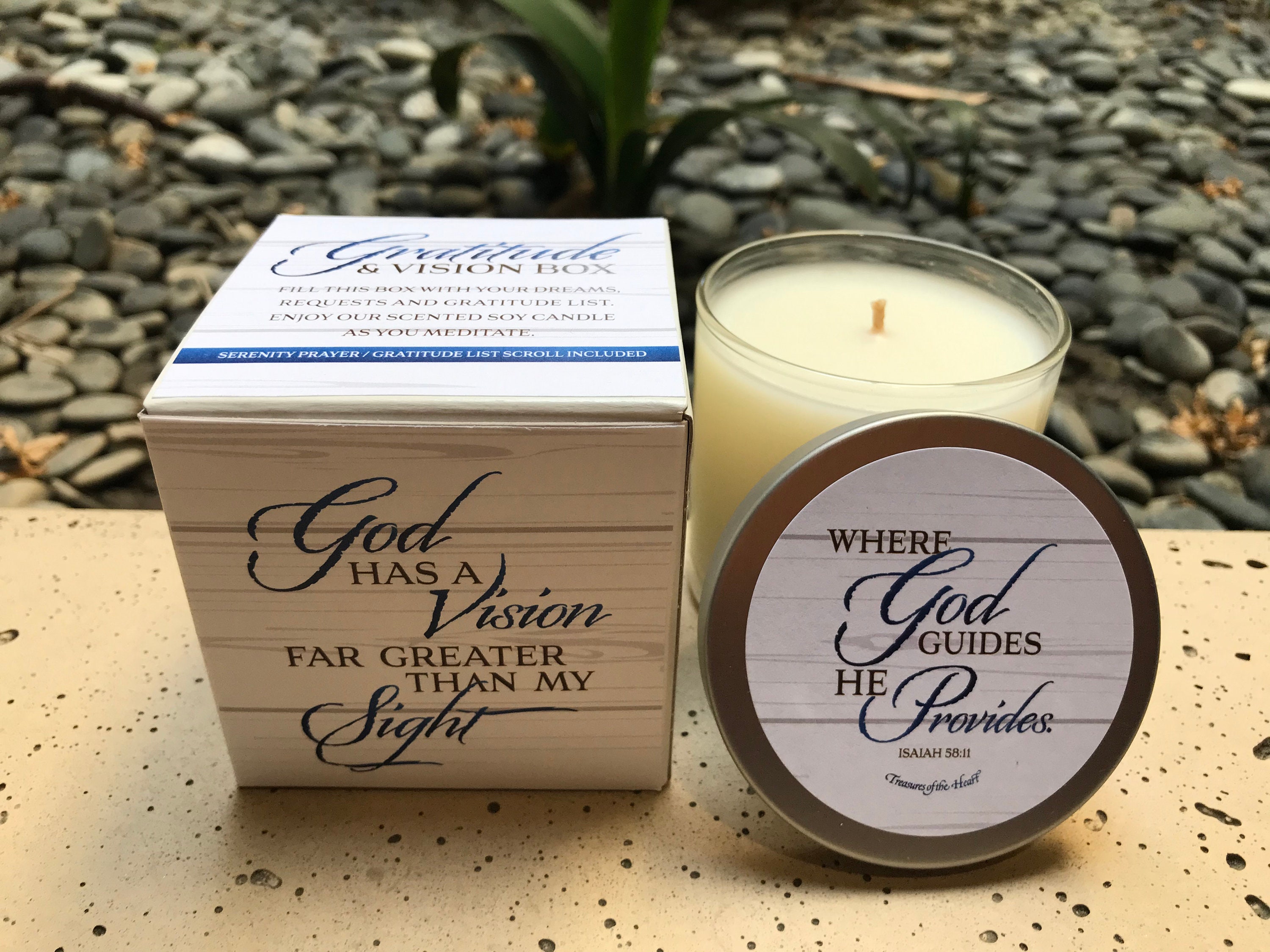 Gratitude / Vision Box and Candle Set - Etsy