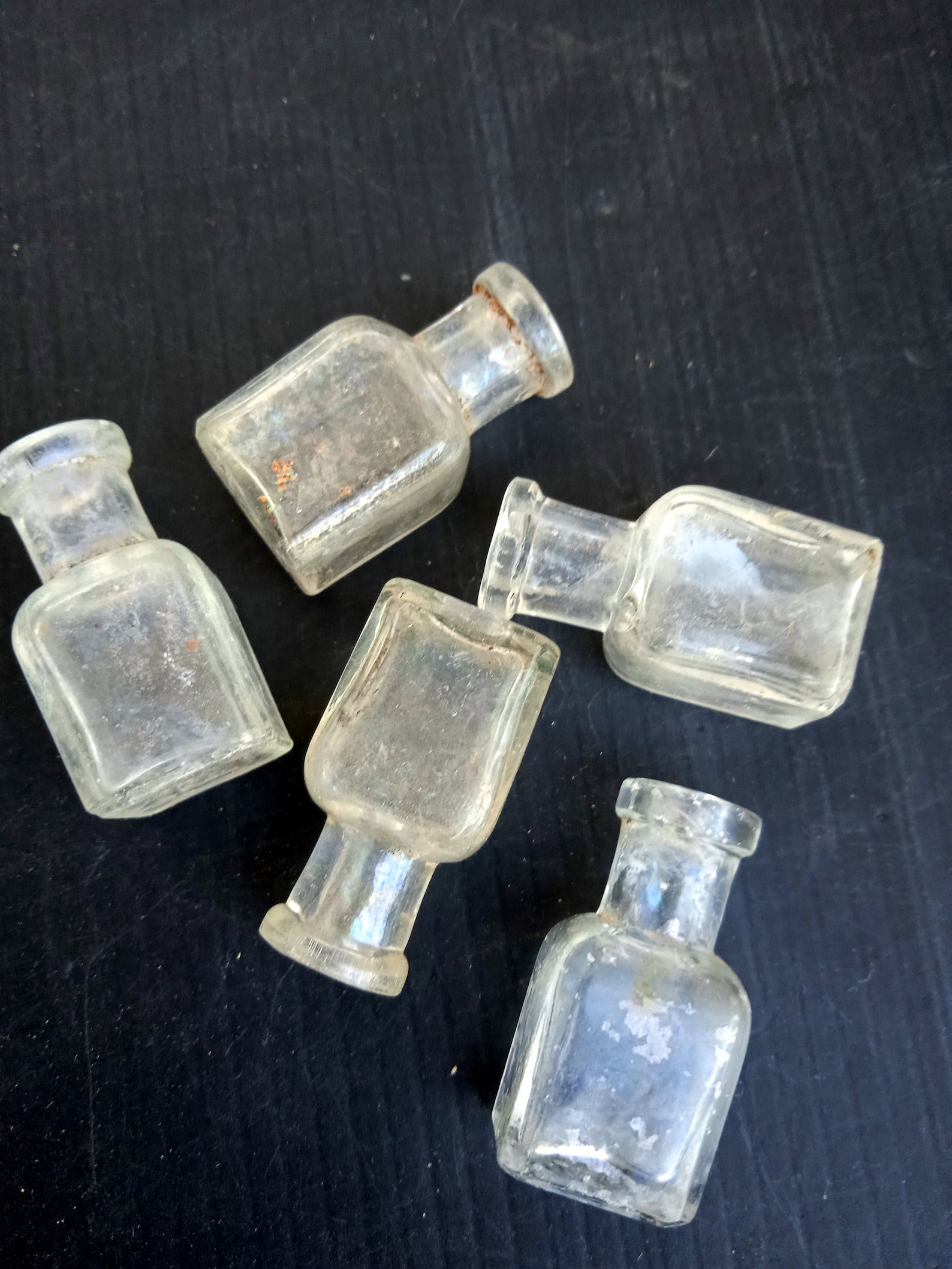 Vintage Miniature Glass Opium Bottles: Shabby Chic Apothecary Set of 3 ...
