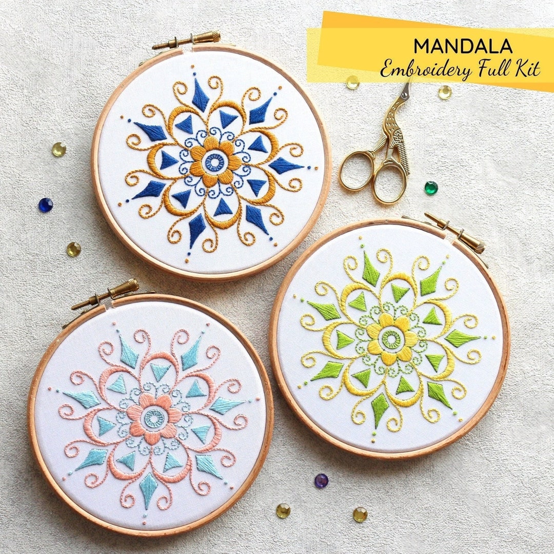 Mandala Embroidery Kit DIY Craft Kits Beginner Embroidery - Etsy