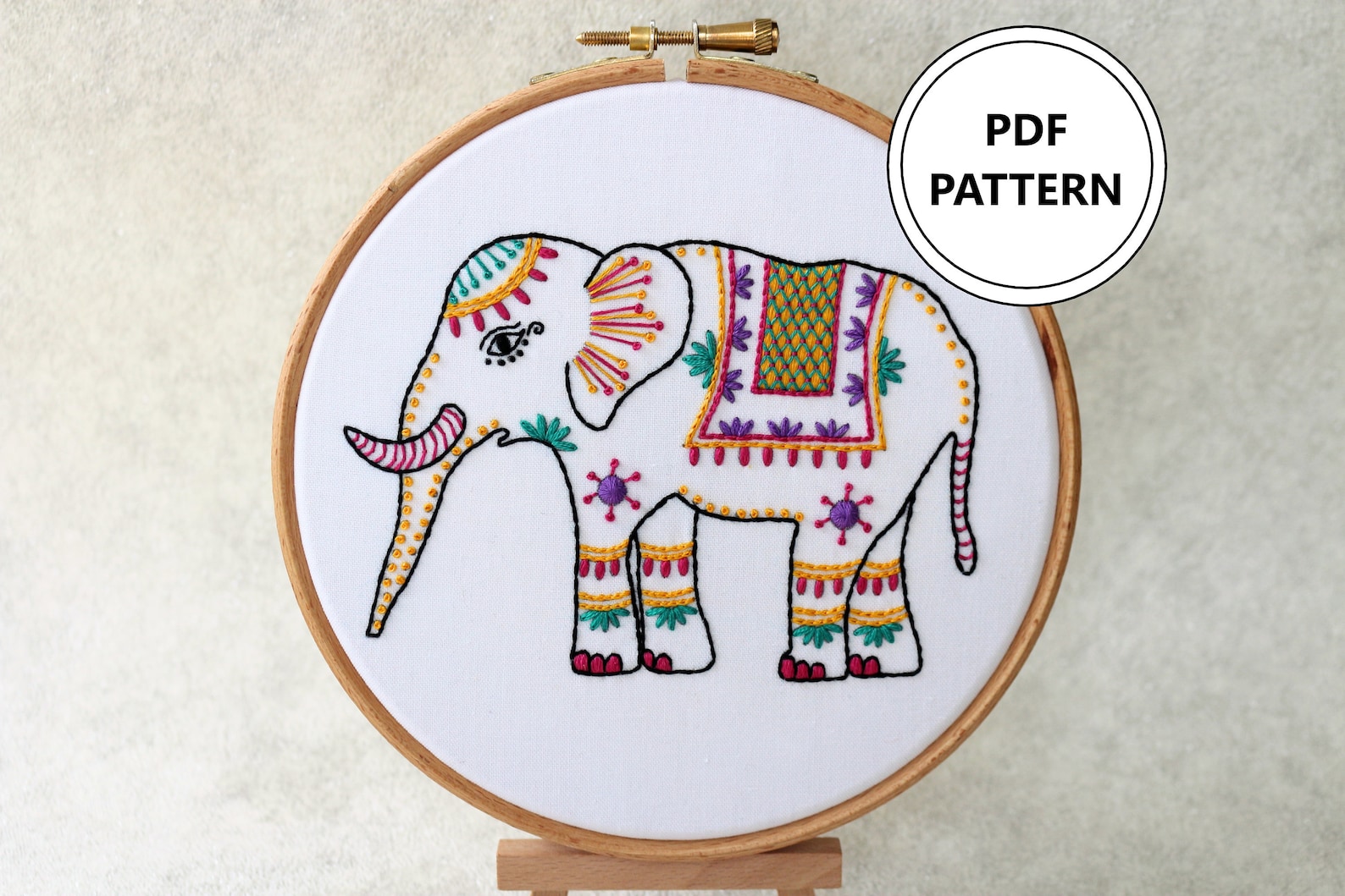 Elephant Embroidery Pattern PDF Embroidery Pattern Animal | Etsy