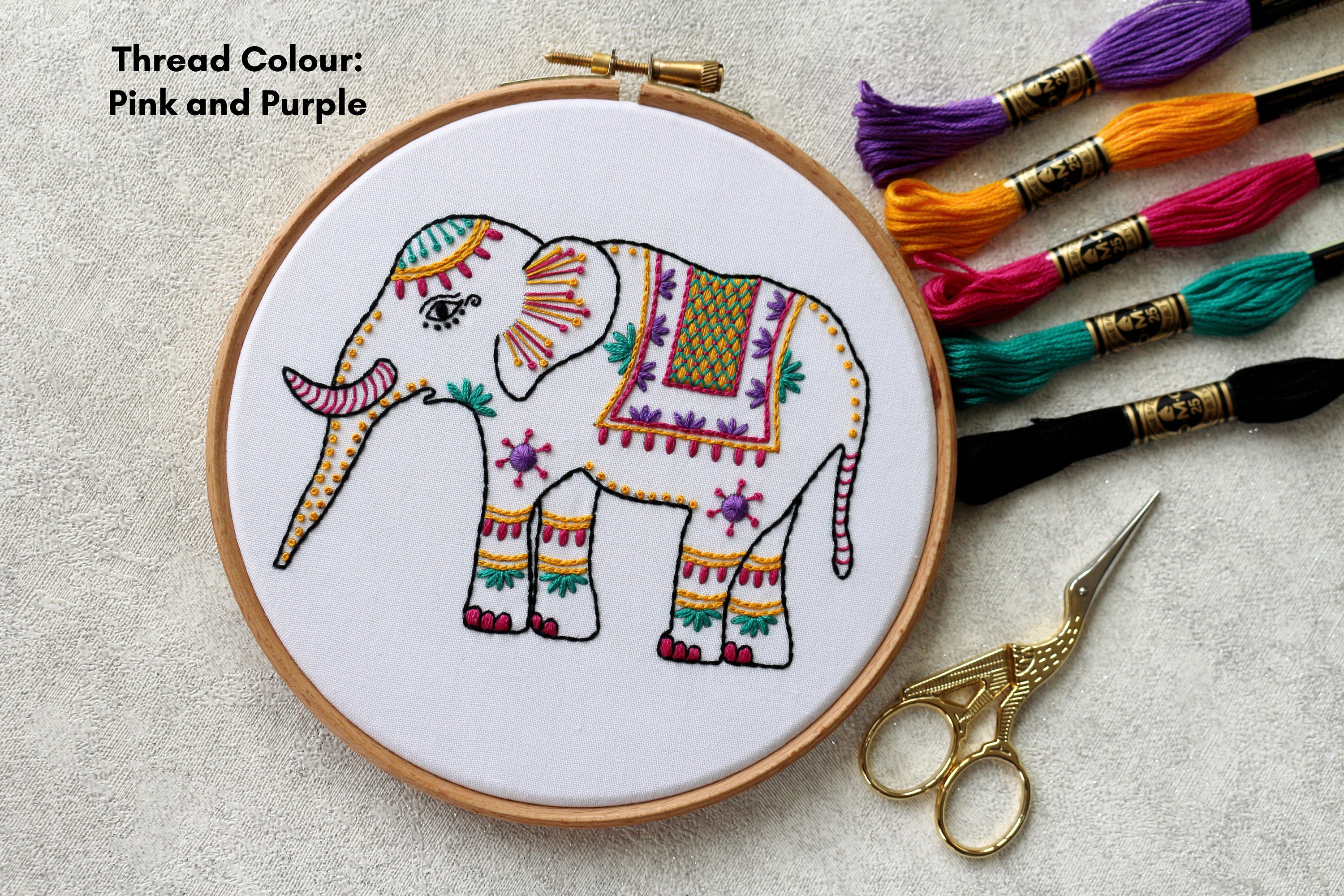 Elephant Embroidery Kit Embroidery Kit DIY Embroidery Kit - Etsy