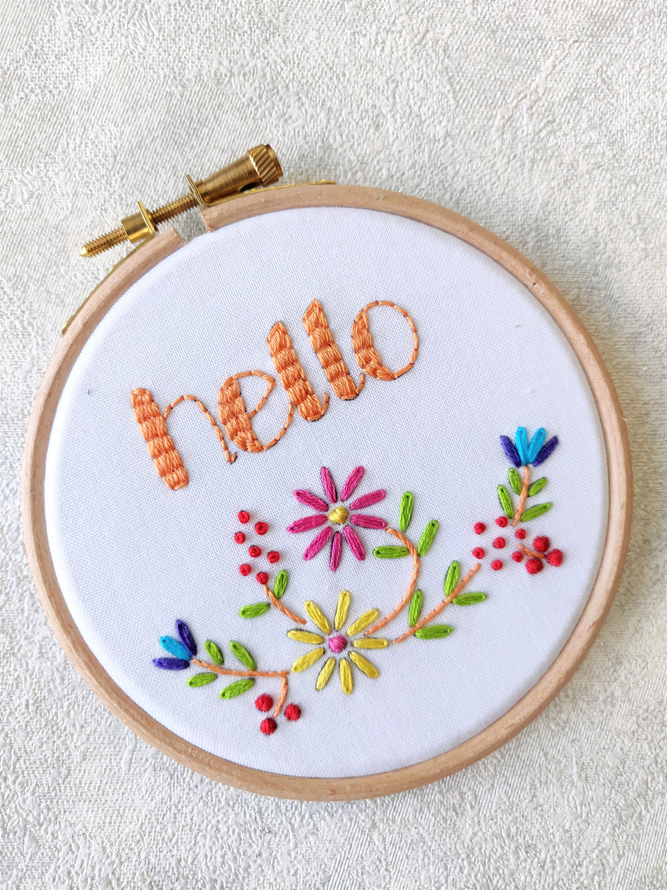 Hello Embroidery Kit Embroidery Kit Embroidery Kit Beginner - Etsy