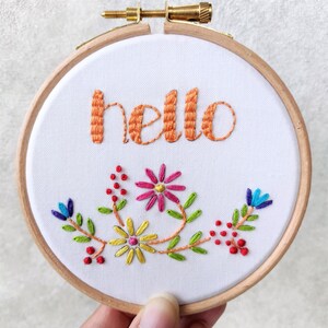 Hello Embroidery Kit Embroidery Kit Embroidery Kit Beginner | Etsy