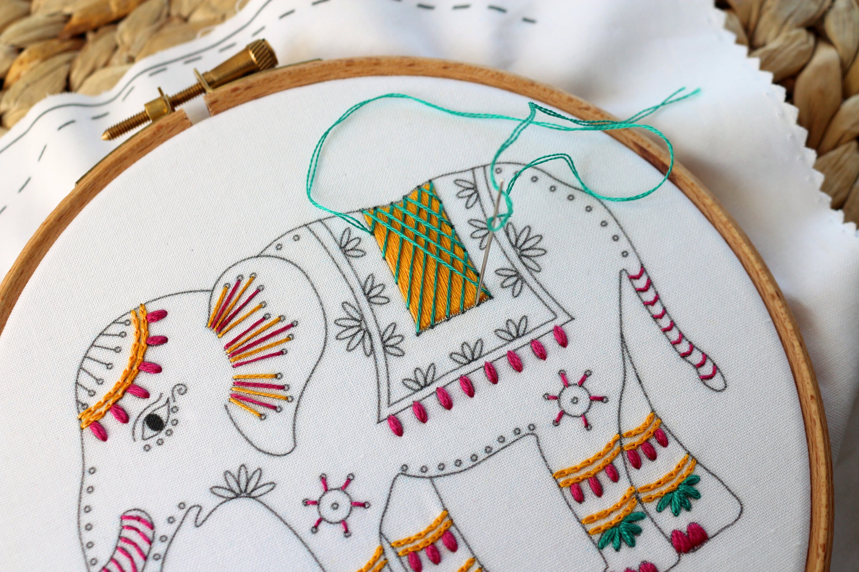 Elephant Embroidery Kit Embroidery Kit DIY Embroidery Kit - Etsy
