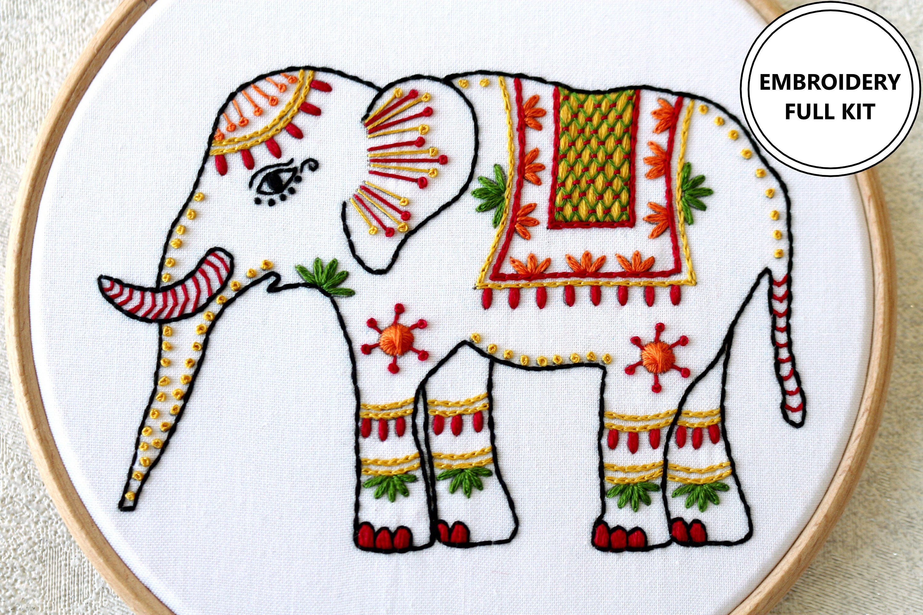 Elephant Embroidery Kit Embroidery Kit DIY Embroidery Kit - Etsy