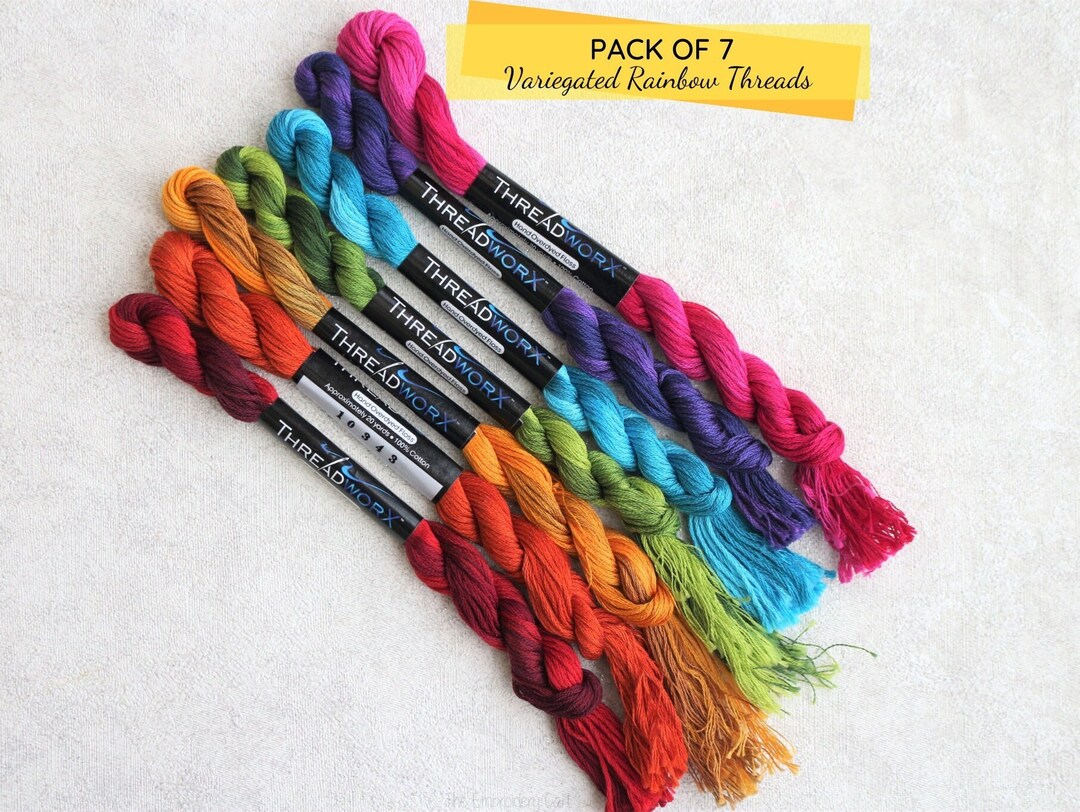 Threadworx Rainbow Collection Rainbow Variegated Embroidery Floss ...