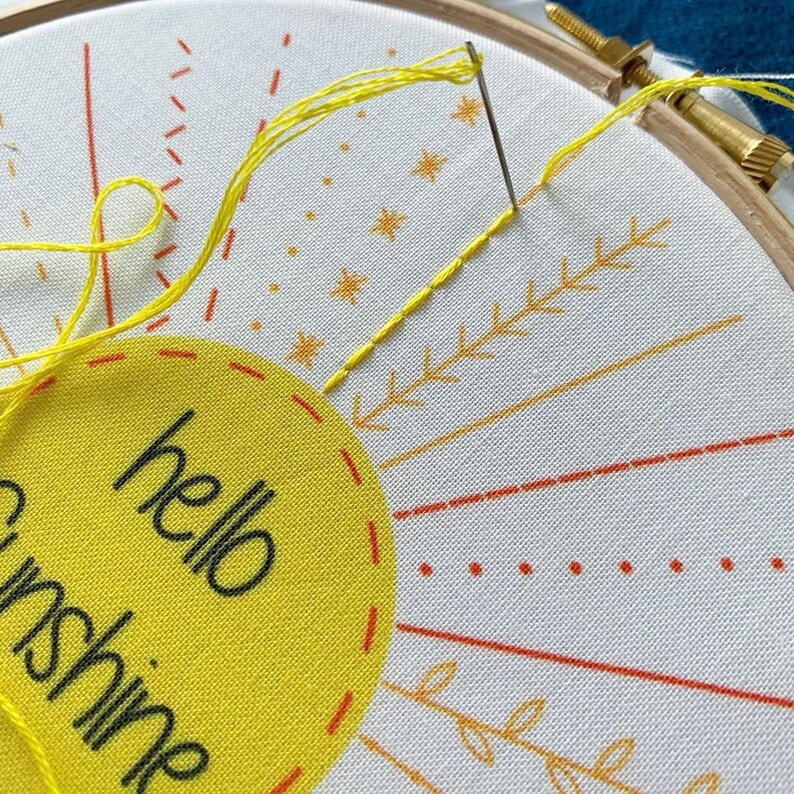 Hello Sunshine Embroidery Pattern PDF Pattern Summer | Etsy