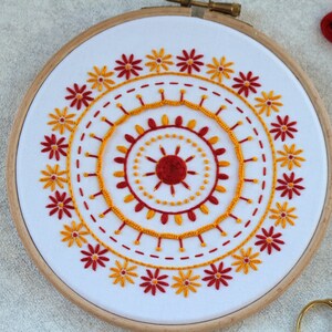 Floral Mandala Hand Embroidery Patterns Mandala Embroidery - Etsy