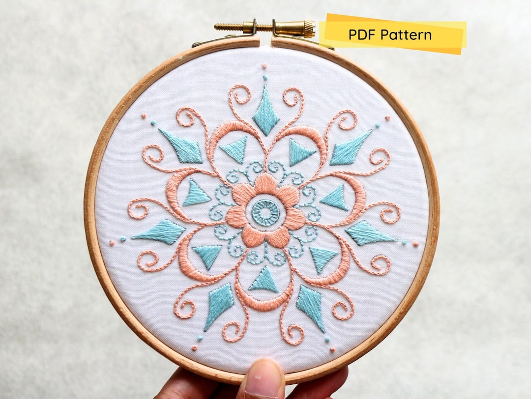 Mandala Embroidery Pattern- Embroidery Pattern- PDF Pattern- Beginner ...