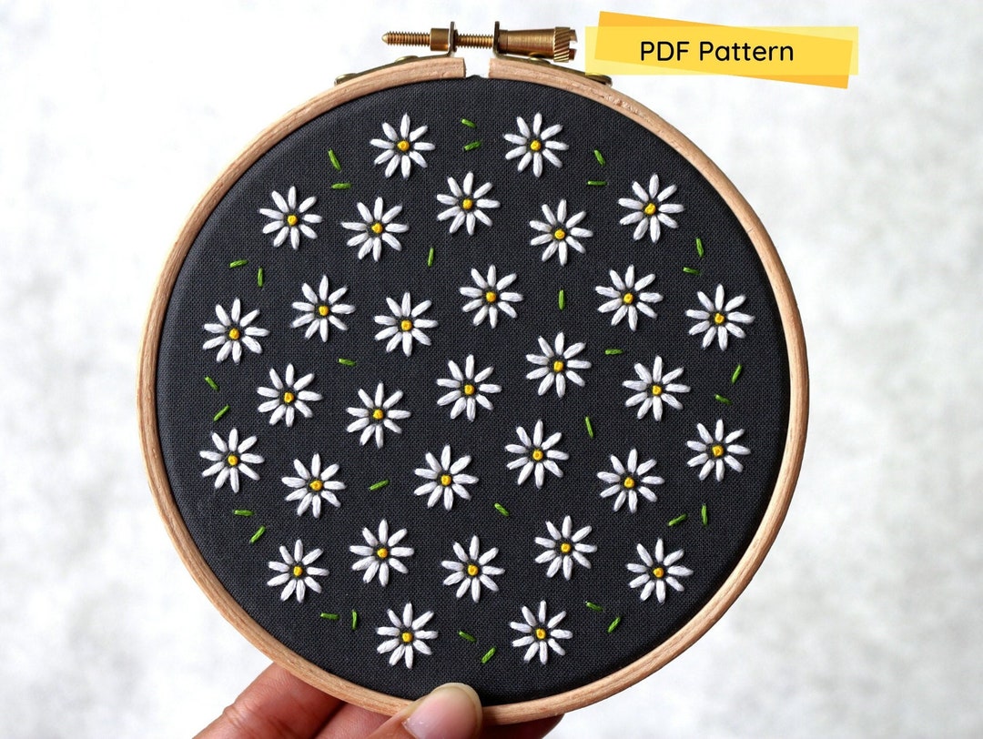 Daisy Embroidery Pattern- PDF Pattern- Beginner Embroidery- Digital ...