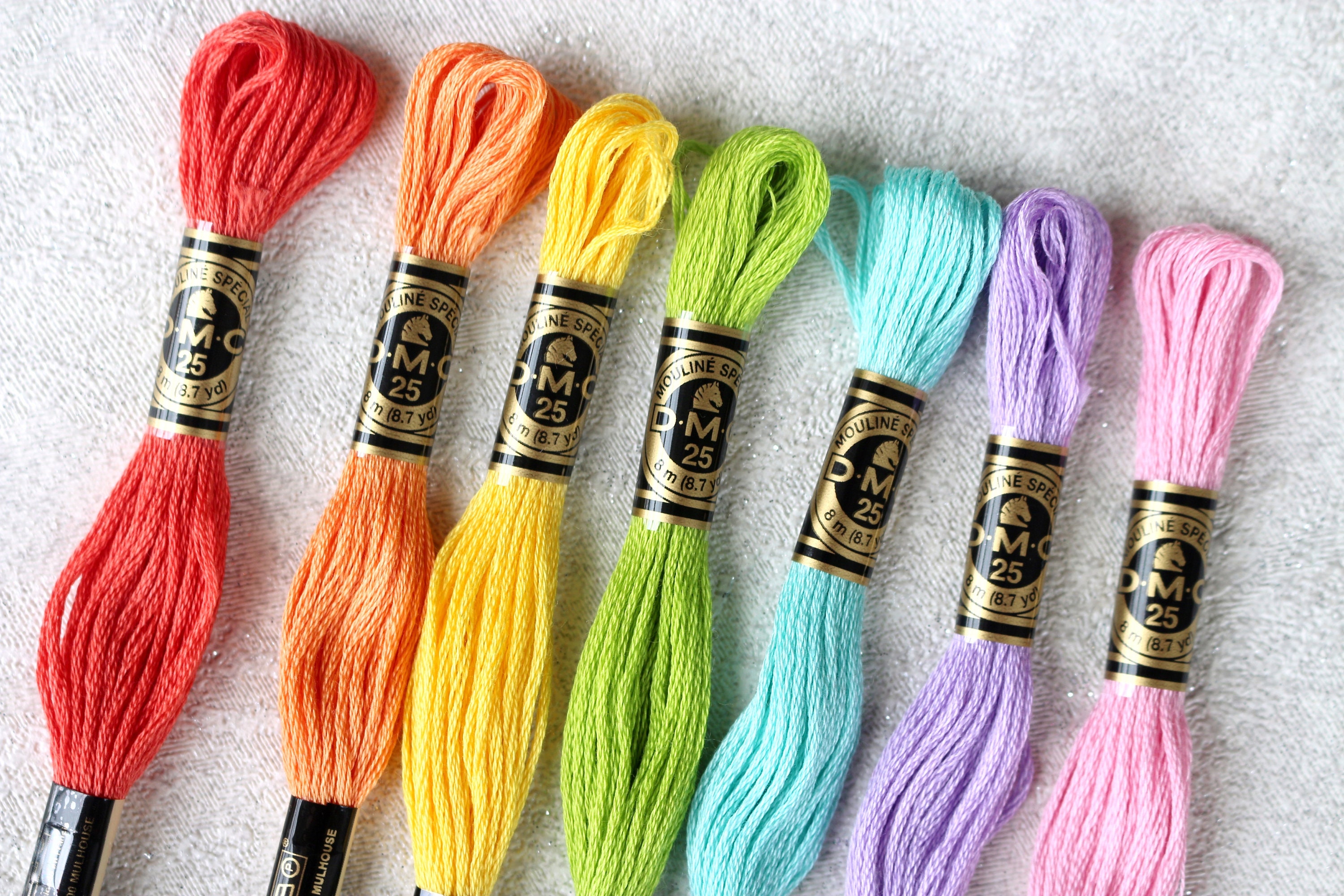 Pastel Colours DMC Stranded Cotton Embroidery Thread Set of | Etsy