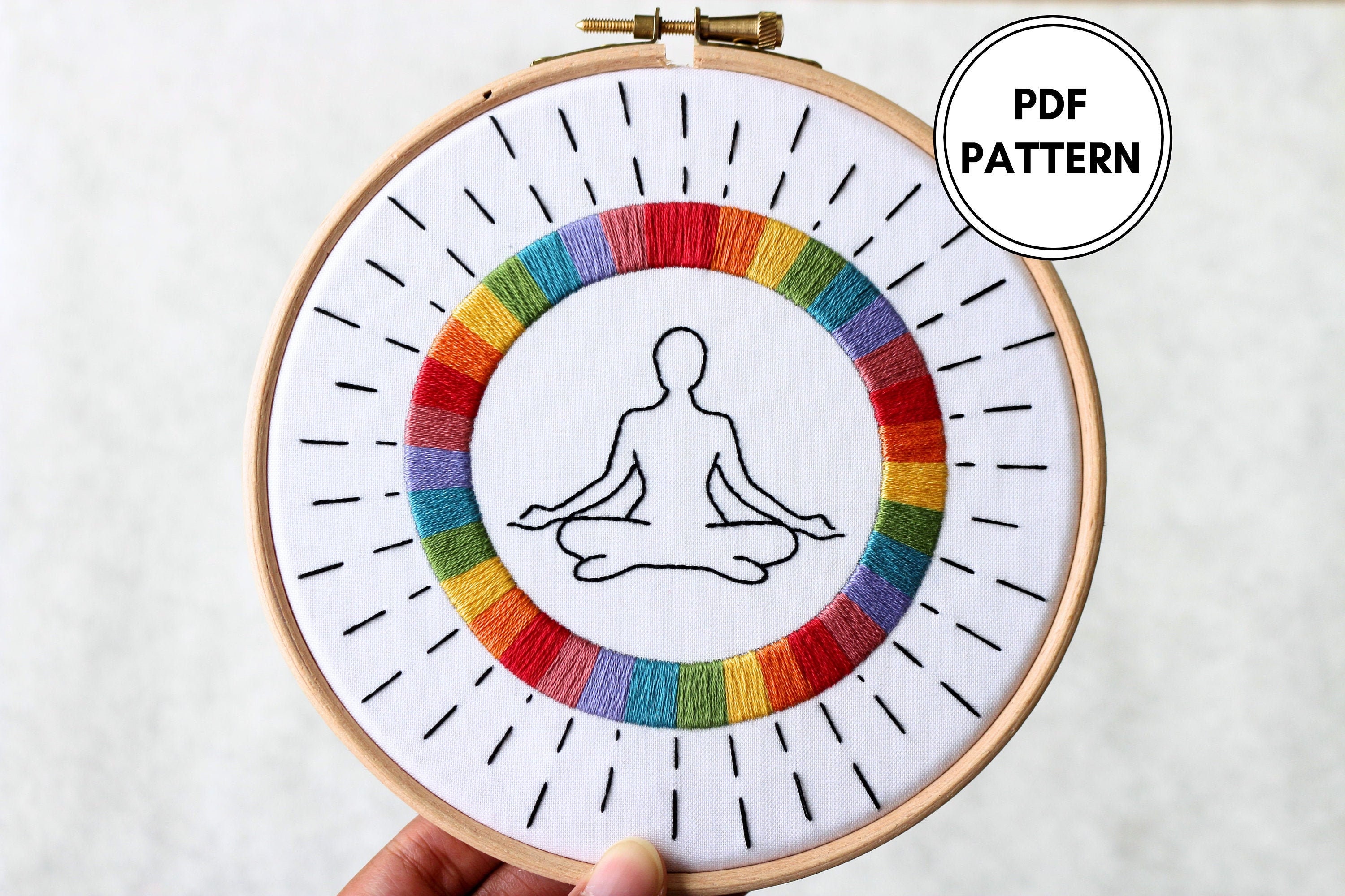 Yoga Embroidery Pattern PDF Pattern Beginner Embroidery | Etsy
