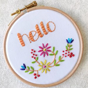 Hello Hand Embroidery Patterns Embroidery Pattern PDF Embroidery ...